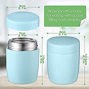 Zopeal 3 Pcs Insulated Food Container Jar Thermal Soup Lunch Box 8.8 oz Insulated Vacuum Hot Lunch Container Stainless Steel Wide Mouth Food Jar for Hot and Cold Food Storage 3 Colors