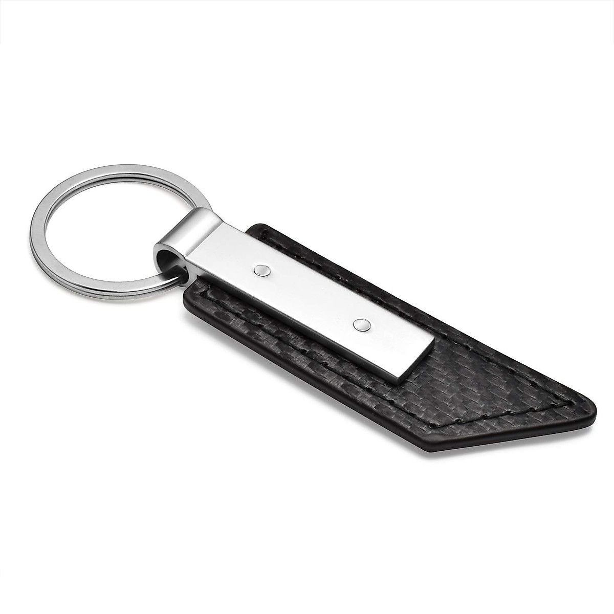 iPick Image - Honda Carbon Fiber Texture Black Leather Strap Key Chain - Honda (Blue)