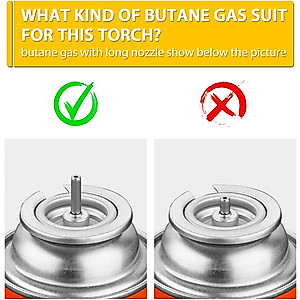 TBTEEK Butane Torch with Fuel Gauge, One-hand Operation Kitchen Torch Lighter with Adjustable Flame for BBQ, Baking, Brulee Creme, Crafts and Soldering(Butane Gas Not Included)