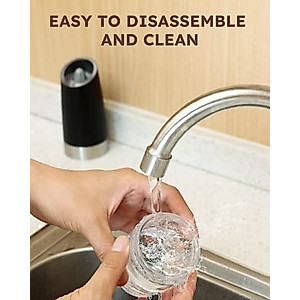 Gravity Electric Pepper and Salt Grinder Set, Sangcon Automatic Pepper and Salt Mill Grinder Battery Powered with LED Light, Adjustable Coarseness, One Hand Operation, Upgraded Larger Capacity, 2 Pack