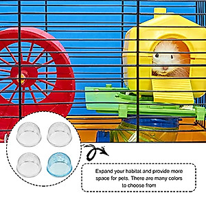 4Pcs Hamster Tube Accessories, Hamster Tube Hamster Tunnel Caps Pet External Cage Plugs Small Animal Hutch Guinea Pig Toy for Chinchilla Squirrel Hamster, Random Color