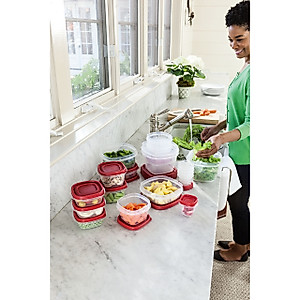 Rubbermaid Easy Find Lids Food Storage Containers, Racer Red, 40-Piece Set