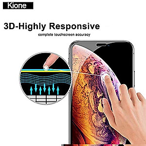 Kione iPhone Xs Max Screen Protector, Anti Blue Light Screen Protector [ Eye Protect ] [ Touch Screen Accuracy ] [Bubble Free] Tempered Glass for iPhone Apple XS Max [3 Pcs]