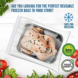 [ PACK OF 50 ] X-Large 3 Gallon Food Storage Bags for Freezer, Meat, Space Organization, Packing, Lunch, or Travels