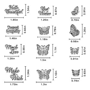 Words Clear Stamp Silicone Stamp Cards with Sentiments,Flowers,Butterfly,Greeting Words Pattern for Holiday Card Making Decoration and DIY Scrapbooking Album DIY Crafts