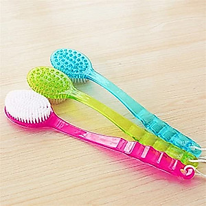 INGVY Dry Brushing Body Brush Multi Style Bath Brush Back Body Bath Shower Sponge Scrubber Brushes with Handle Exfoliating Scrub Skin Massager Bath Ball (Size : Blue)