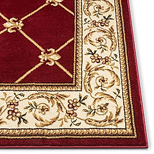 Well Woven Timeless Fleur De Lis Red Formal Area Rug 2'3" X 7'3" Runner