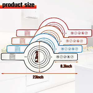 4 Pieces Silicone Baking Mat for Dutch Oven Bread Baking Non Stick Baking Mat with Long Handle 8.3 Inch Reusable Silicone Baking Sheets Heat Resistant Baking Bread Pad for Dough Pastry