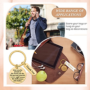 Yinkin 72 Pcs Employee Appreciation Gifts Bulk Thank You Gifts Organza Bags with Thank You Cards for Coworkers Staff Favors(Gold)