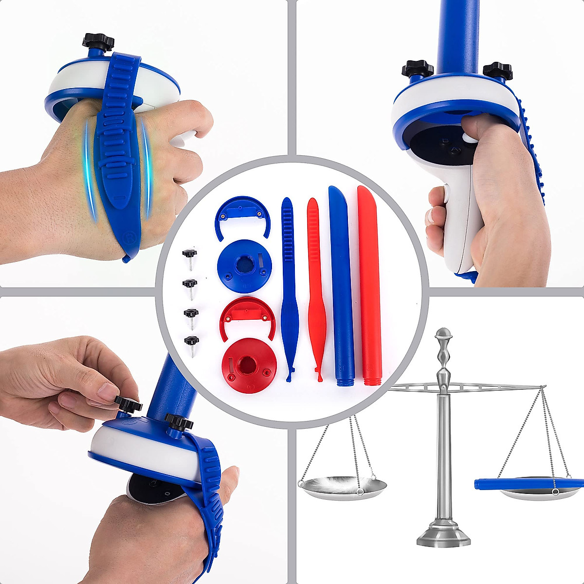 Hoolalas Dual Handles Grips Lightsabers for Oculus Quest 2 Controller Beat Saber Games Accessories Supernatural Jedi Training VR Workout