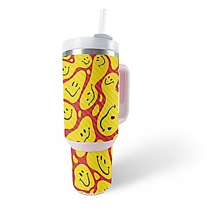 MightySkins Carbon Fiber Skin Compatible with Stanley The Quencher H2.0 FlowState 40 Oz Tumbler - Tripping with Friend | Protective, Durable Textured Carbon Fiber Finish | Easy to Apply