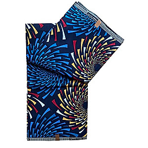 ADWAXDA African Ankara Kente Cloth Fabric by The Yard 6 Yards Cotton Wax Print African American Fabric for Party Dress (FC074)