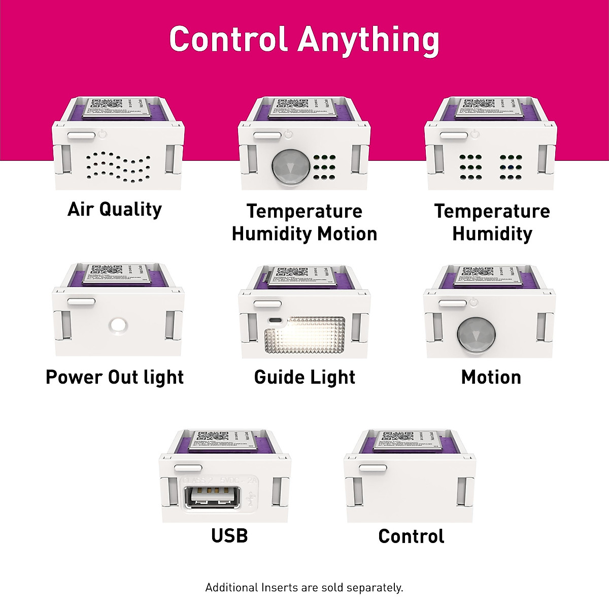 Swidget Air Quality + Wi-Fi Control Insert - Works with Swidget Outlets and Switches (sold separately) to measure temperature, humidity, air pressure & total VOCs used to calculate air quality & CO2