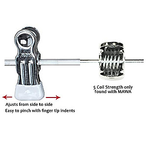 Mawa by Reston Lloyd BodyForm Series Non-Slip Space Saving Clothes Hanger with 2 Clips for Pants or Skirts, Style 42/LK, Set of 5, White