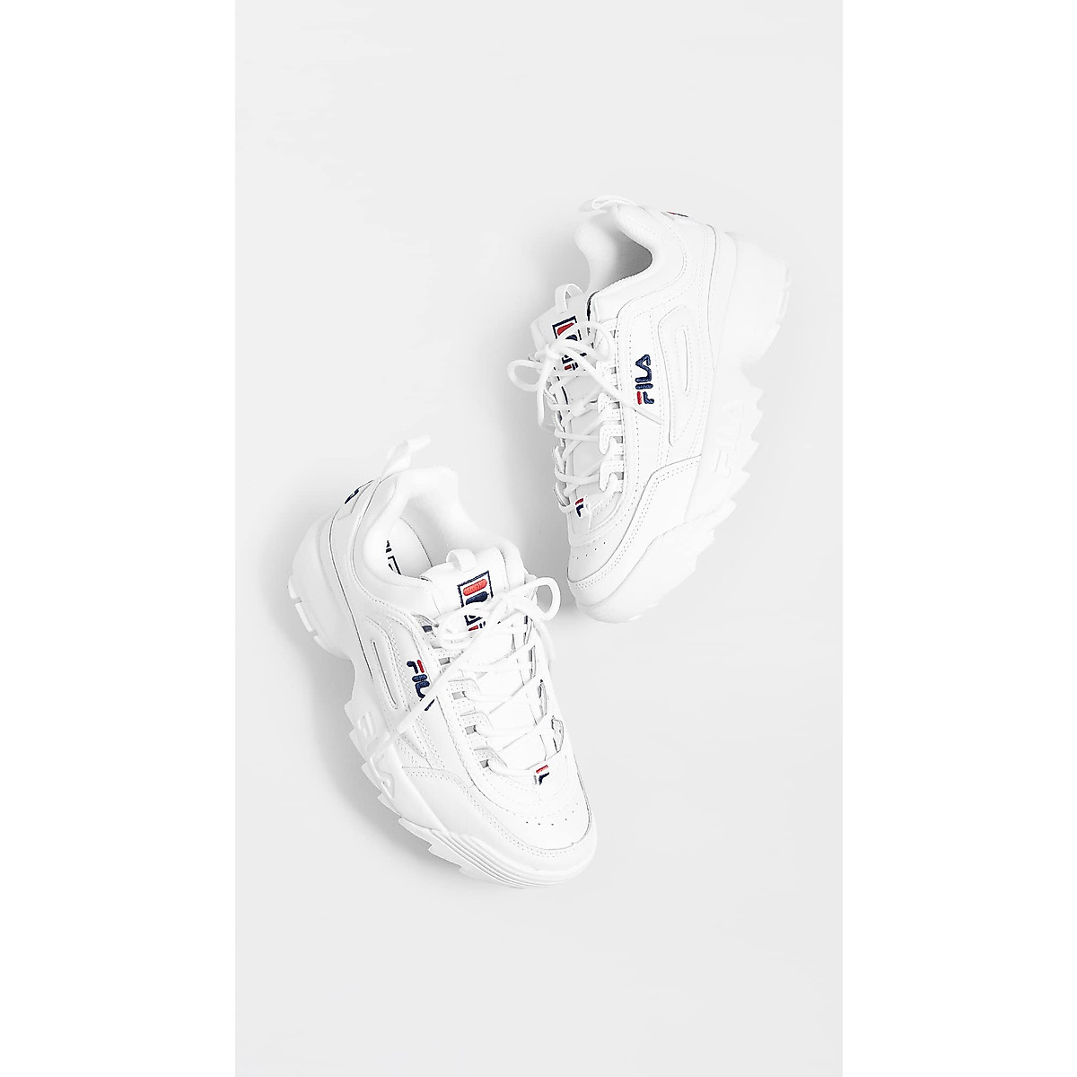 Fila Women's Disruptor Ii Premium Walking Shoe, White/Navy/Red, 9
