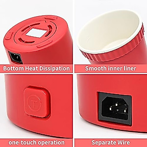 Uszeoka Ramen Cooker, Mini Electric Pot 1L, 450W Electric Hot Pot Electric Cooker, Portable Pot Noodle Cooker for Pasta Steak Egg with Over-Heating Protection, Dorm Room Cooking Appliances, Red