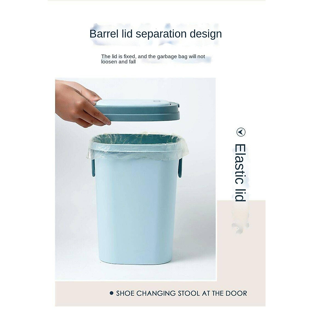 NA Push-Type Household Trash can Living Room Bathroom Kitchen Bedroom Office 8L 13L