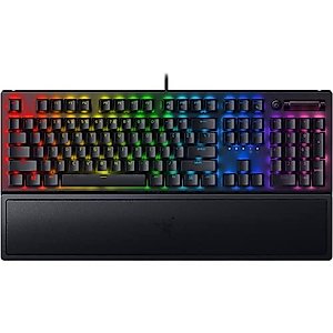 Razer BlackWidow V3 Mechanical Gaming Keyboard: Green Mechanical Switches - Tactile & Clicky - Chroma RGB Lighting - Compact Form Factor - Programmable Macro Functionality - Classic Black