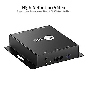 SIIG HDMI to DisplayPort Converter Adapter, One-Way HDMI 2.0 Source to DP 1.2 Display,4K60 & 1080p144Hz,HDCP 2.2,EDID,Audio Extract to Toslink/3.5mm,TAA Compliant,ESD Protection CE-H26A11-S1
