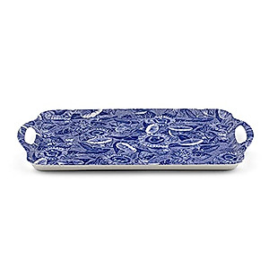Pimpernel Blue Room Sunflower Collection Large Handled Tray | Serving Tray for Lunch, Coffee, or Breakfast | Made of Melamine | Measures 18.9" x 11.6" | Dishwasher Safe