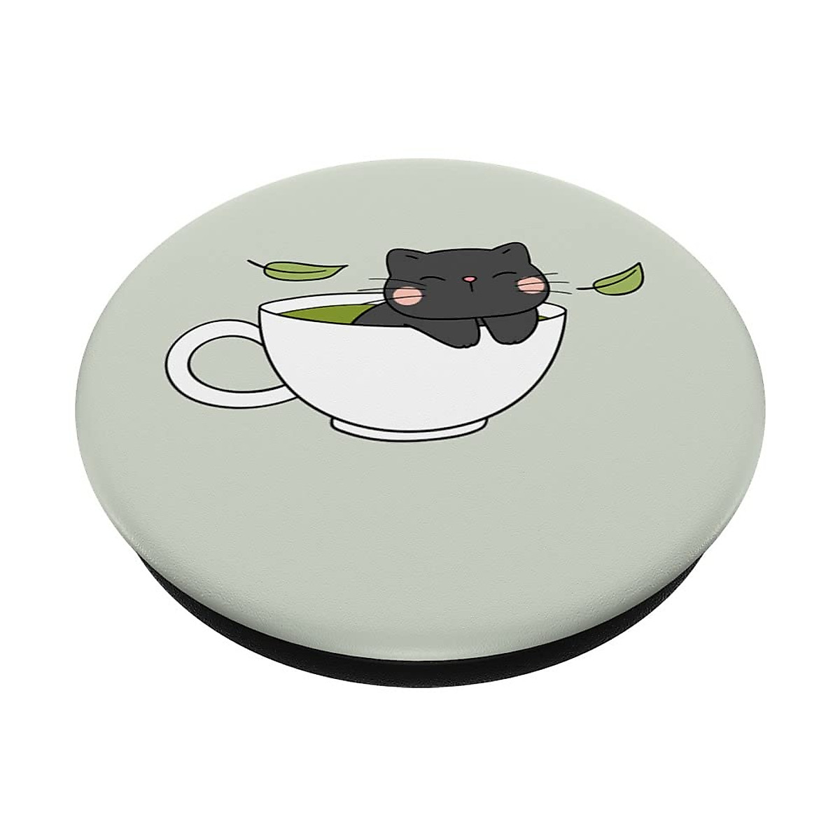 Matcha Green Cute Cat Kawaii Aesthetic PopSockets Swappable PopGrip