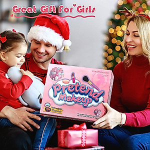 Toddler Girl Toys, Unicorn Pretend Makeup Kit for Girls, Kids Play Makeup Set for Kids 3-5 4-6, Toddler Makeup Kit with Fake Makeup Set, Car Key & Make up Toy for Age 3 4 5 Year Old Girl Gifts