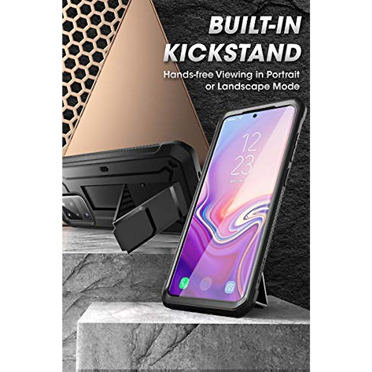 SUPCASE UB Pro Series Designed for Samsung Galaxy S20 Ultra 5G Case, Built-in Screen Protector with Full-Body Rugged Holster & Kickstand for Galaxy S20 Ultra (2020 Release) (Black)