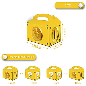 OULUN 12Pcs Mario Question Mark Party Candy Box, Super Brothers Question Mark Gold Coin Themed Party Candy Box