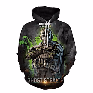 TRHSEEFE Call Of Classic 3d Printed Cosplay Hoodie Video Game Hoody Gunplay Funny Hoody Man/WomanA-002-Large