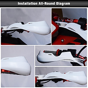 JFG RACING Motorcycle Universal Handguards 7/8" 22mm and 1 1/8" 28mm Aluminum Hand Guards Brush Bar For off Road ATV For Motocross Electric Dirt Bike Enduro Sur-Ron -White