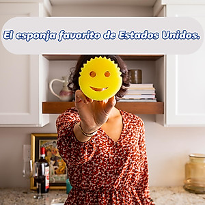 Original Scrub Daddy Sponge - Scratch Free Scrubber for Dishes and Home, Odor Resistant, Soft in Warm Water, Firm in Cold, Deep Cleaning Kitchen and Bathroom, Multi-use, Dishwasher Safe, 4ct