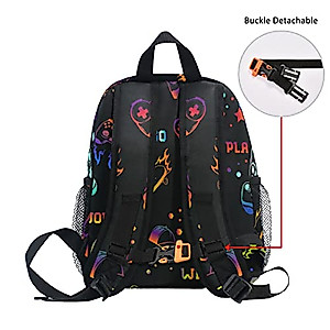 Glaphy Custom Kid's Name Backpack, Video Game Skateboard Colorful Toddler Backpack for Daycare Travel Personalized Name Preschool Bookbags for Boys Girls