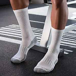 Copper Fit unisex adult Crew Sport - 2 Pack Running Socks, White, Small-Medium US