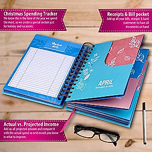 Budget Planner & Monthly Bill Organizer Book - (Non-Dated) Budget Book and Expense Tracker Notebook– Financial Planner Bundled with Cash Envelopes