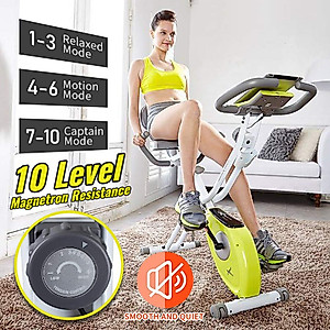 leikefitness Folding Exercise Bike 2200(YELLOW) and Adjustable Ab Trainer 9300(GREEN) Bundle