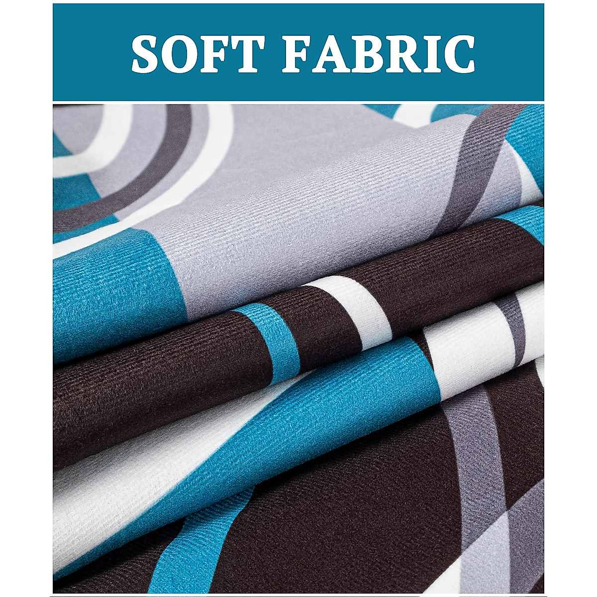 D DIFARIC Blue and Black Throw Pillow Covers 18x18 Inches Set of 4 Decor Decorative Throw Pillow Cover Abstract Modern Geometric Teal Square Cushion Cases for Sofa Bed Couch