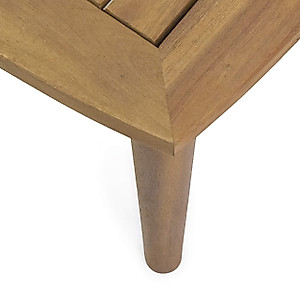 Christopher Knight Home Felix Outdoor Acacia Wood Loveseat Set with Coffee Table, Teak Finish, Beige