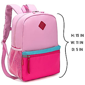 HawLander Preschool Backpack for Toddler Girls, Kids School Bag, Ages 3 to 7 years old, Small, Pink