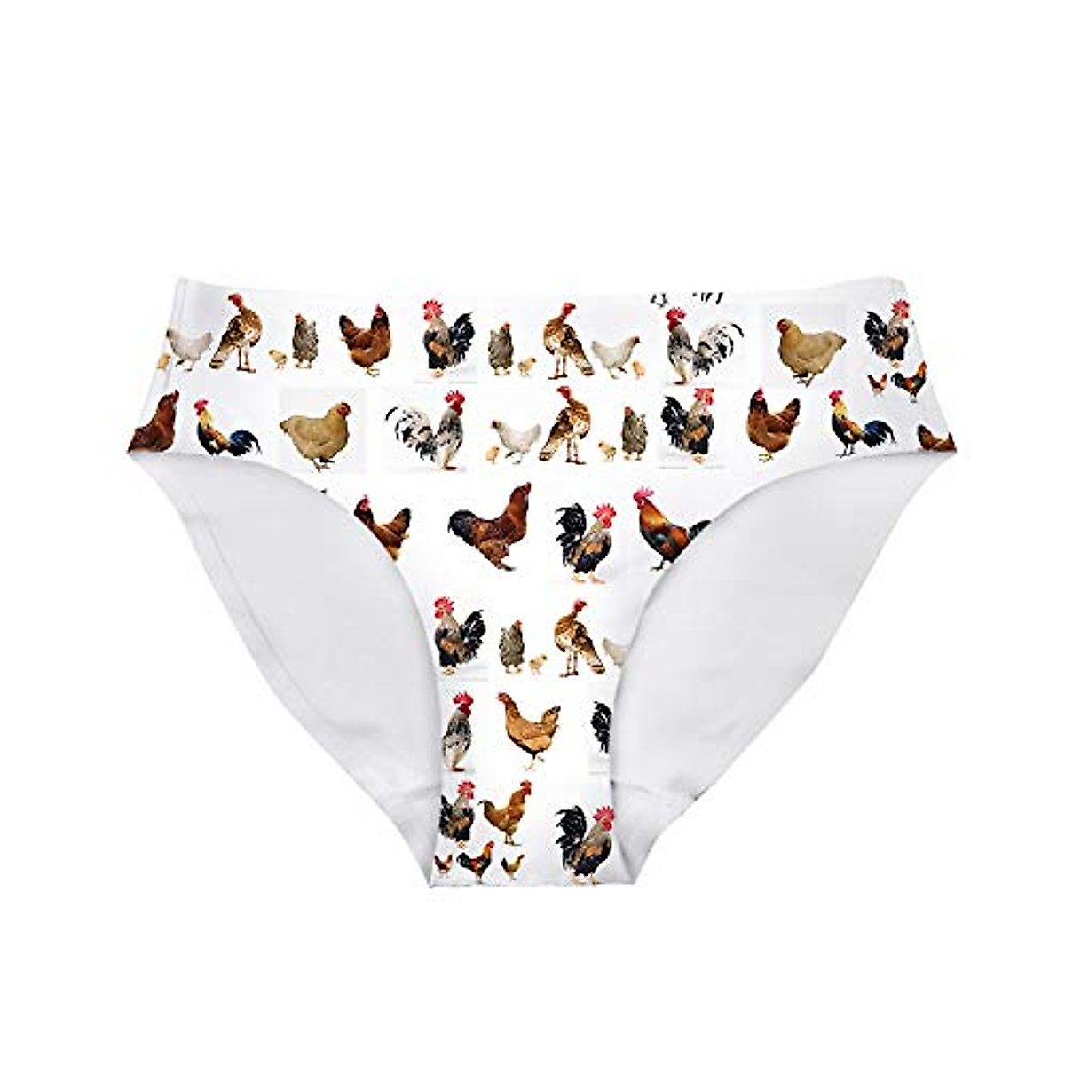 Aoopistc Rooster Chicken Print Hipster Girls Panties Stretch Seamless Underwear Soft Breathable Undergarments Bikini
