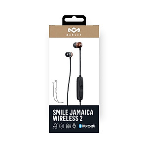 House of Marley Smile Jamaica Wireless 2, Bluetooth Headphones, Long Battery Life, Built-in Microphone and Quick Charge Technology, Signature Black