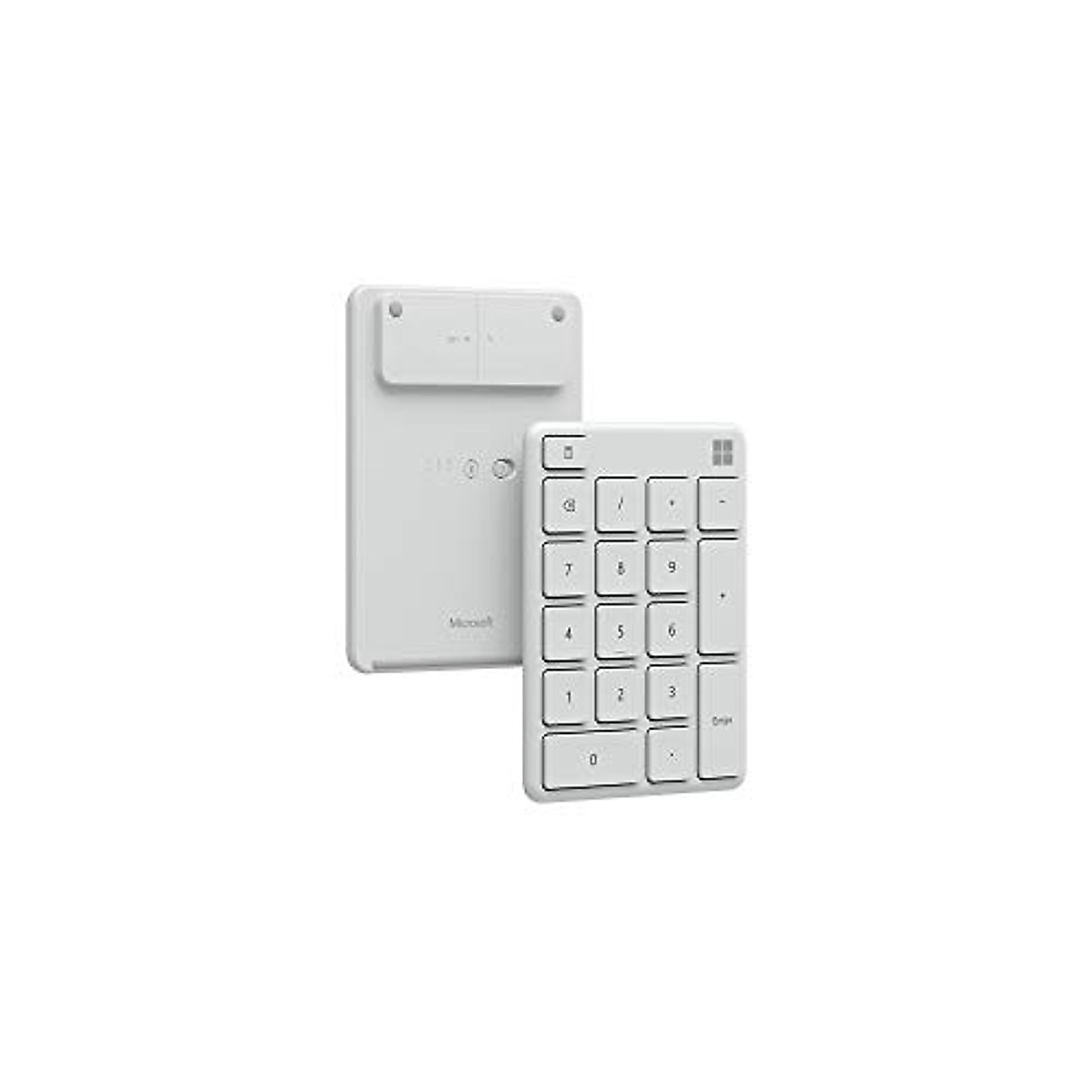 Microsoft Number Pad - Glacier. Standalone Number Pad for Numeric Input. Wireless, Bluetooth 18-Key Number Pad with Up to 24 Months Battery Life