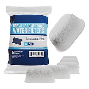 Compatible Breville Water Filter For Espresso Machine - 6 Pack Aftermarket Breville Filter Replacement - BWF100 by Essential Values