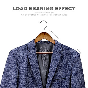 HOUSE DAY Wooden Hangers 30 Pack, Solid Wood Coat Hangers Heavy Duty, Smooth Finish Bulk Wooden Hangers with 360°Swivel Chrome Hook, High-Grade Wooden Clothes Hanger, Bamboo Hangers for Adult