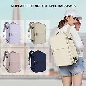 coowoz Travel Backpack For Women Men Airline Approved,Off Whit Carry On Backpack,Large Hiking Backpack Waterproof Outdoor Sports Rucksack Casual Daypack Fit 15.6 Inch Laptop Backpack College Backpack