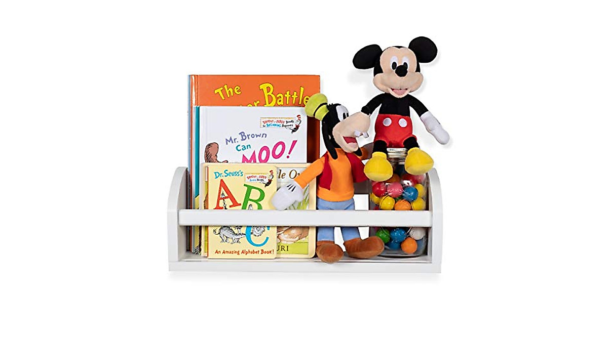Wallniture Lissa 17" White Wall Shelf for Nursery & Kids Storage
