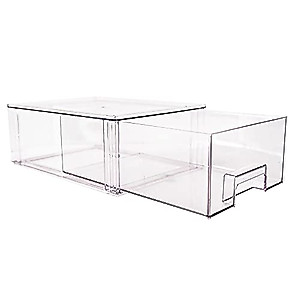 Oba Method Durable Clear 10 x 13.75 x 5.5 Acrylic Large Stackable Storage Container Drawer