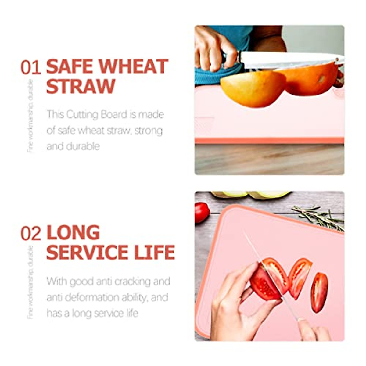 Hemoton Wheat Straw Cutting Board Fruit Vegetable Chopping Cutting Board with Double-sided