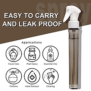 CGBARBER 6Packs Small Spray Bottles, Plastic Travel Bottles Size,Mini Bottle Set, Calibration Refillable Reusable Liquid Containers Cleaning Solution Makeup Bottles for Anywhere (1.2oz)