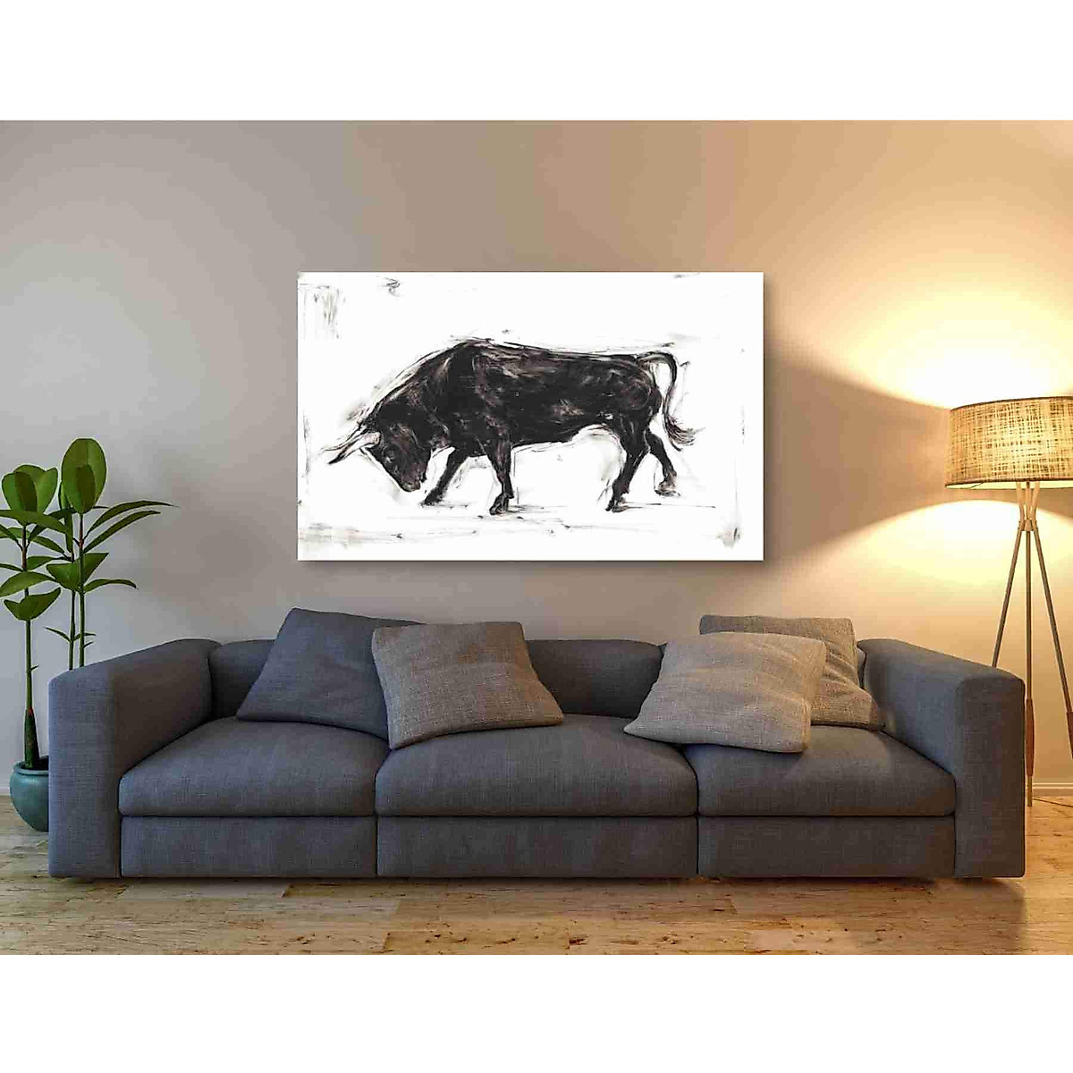 Epic Graffiti 'Toro I' by Ethan Harper Canvas Wall Art, 54"x40"