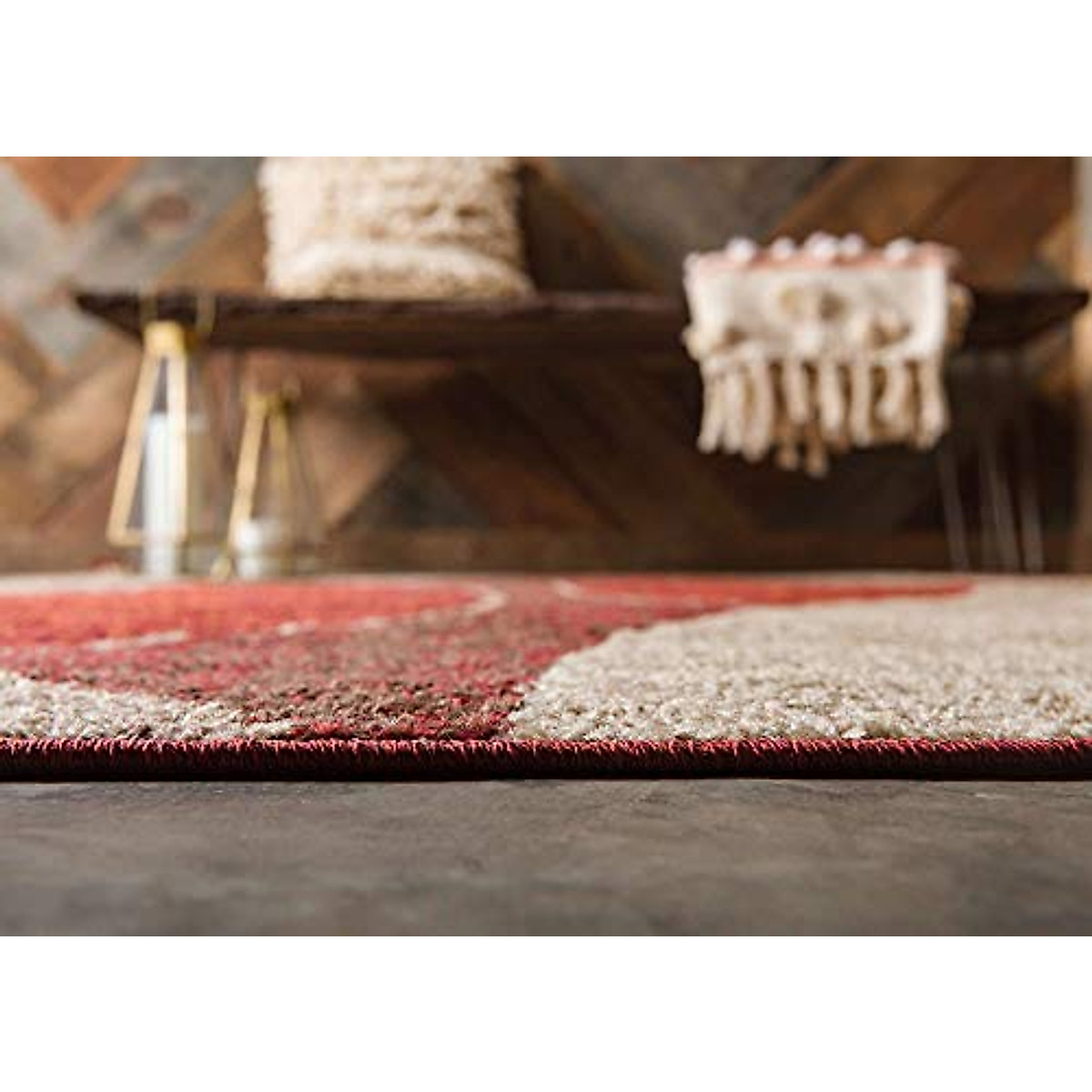 Unique Loom Autumn Collection Area Rug - Plantation (5' 1" x 8' Rectangle, Multi/ Beige)